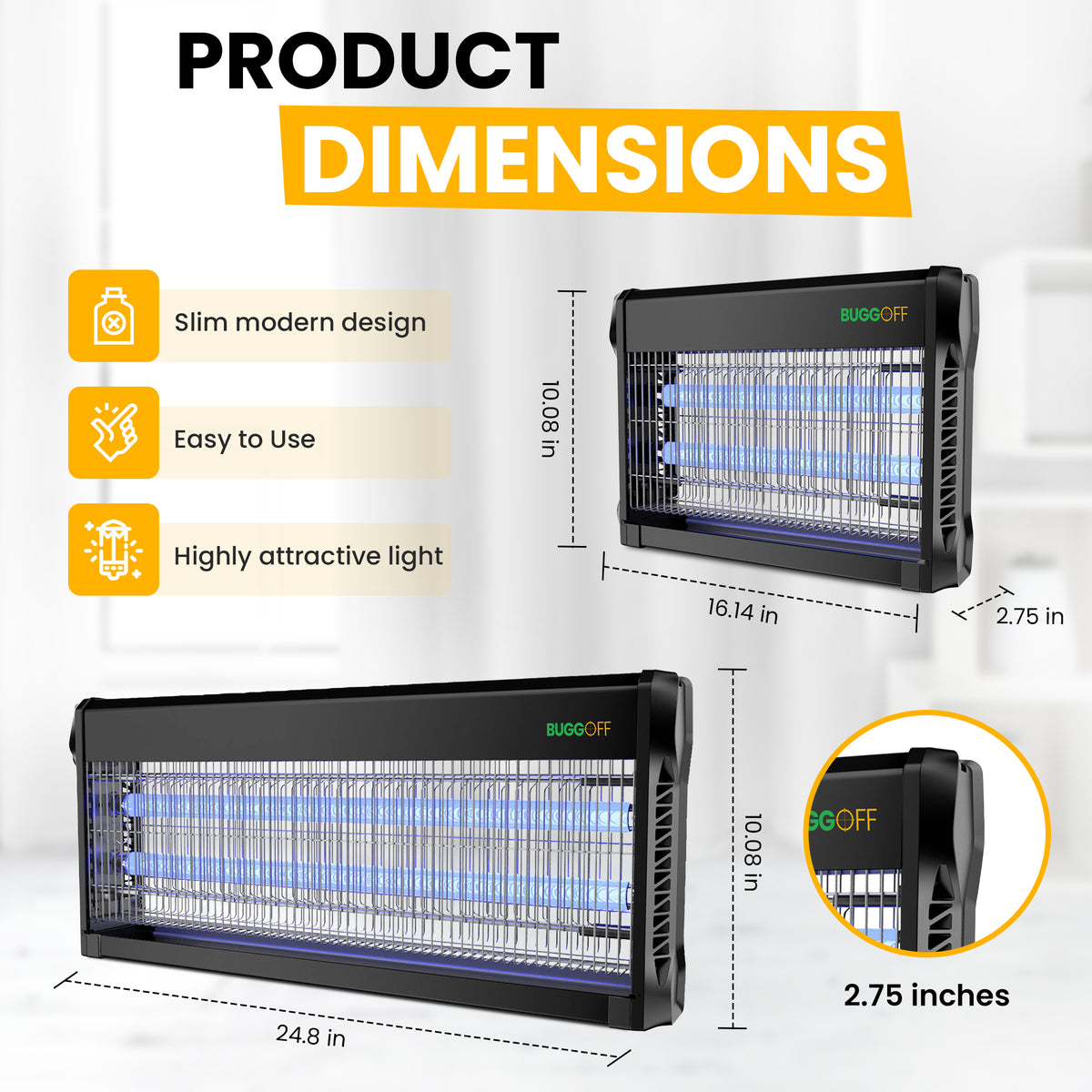 Black Indoor 3500v Electric Mosquito, and Home/Commercial Bug Zapper ...